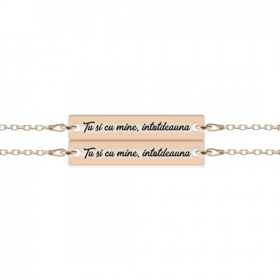 Set bratari argint cuplu tablite 30 mm (2 bucati incluse ...